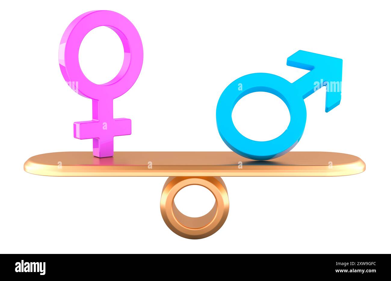 Gender Equality, concept. Equality between men and women. 3D rendering ...