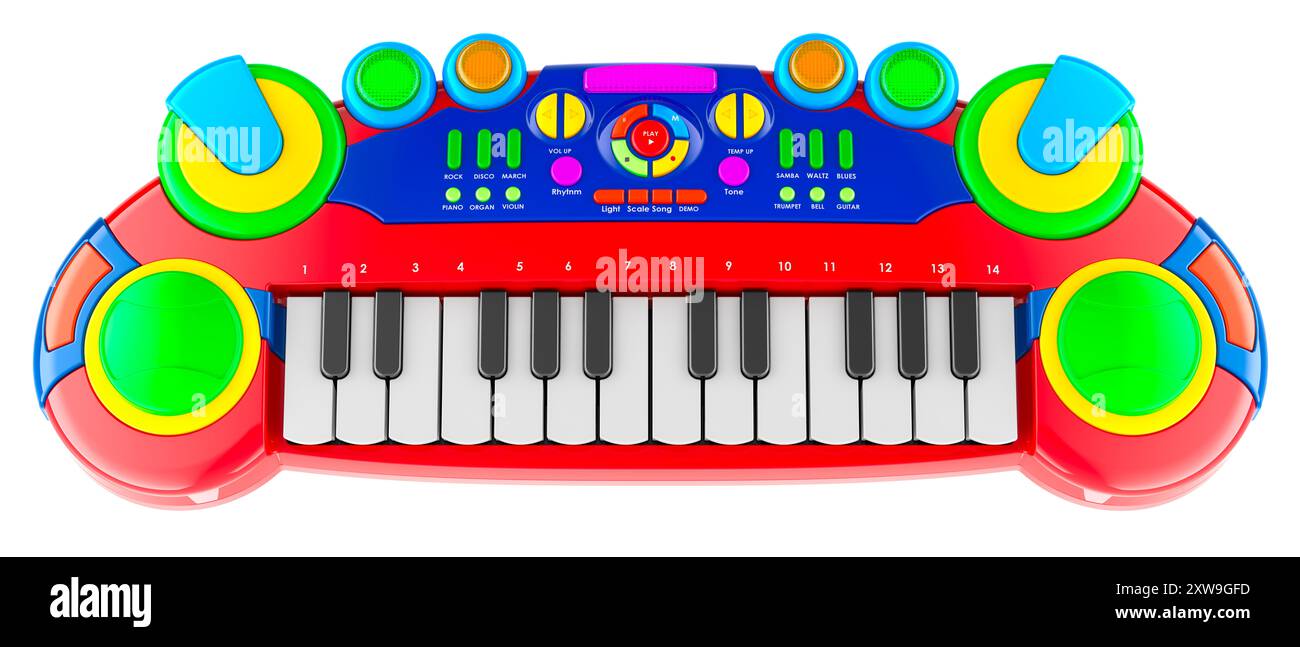 Red Kids Keyboard Multifunction Piano Keyboard Toddler, 3D rendering ...