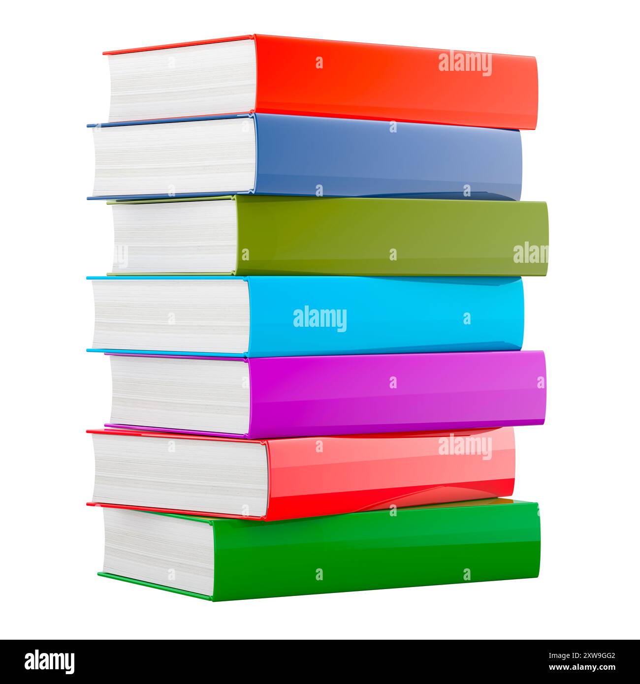 Stack of books, 3D rendering isolated on white background Stock Photo ...
