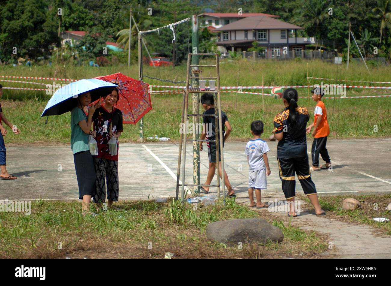 Stilt races ar local festival, Bongkud, Ranau, Sabah, Malaysia Stock ...