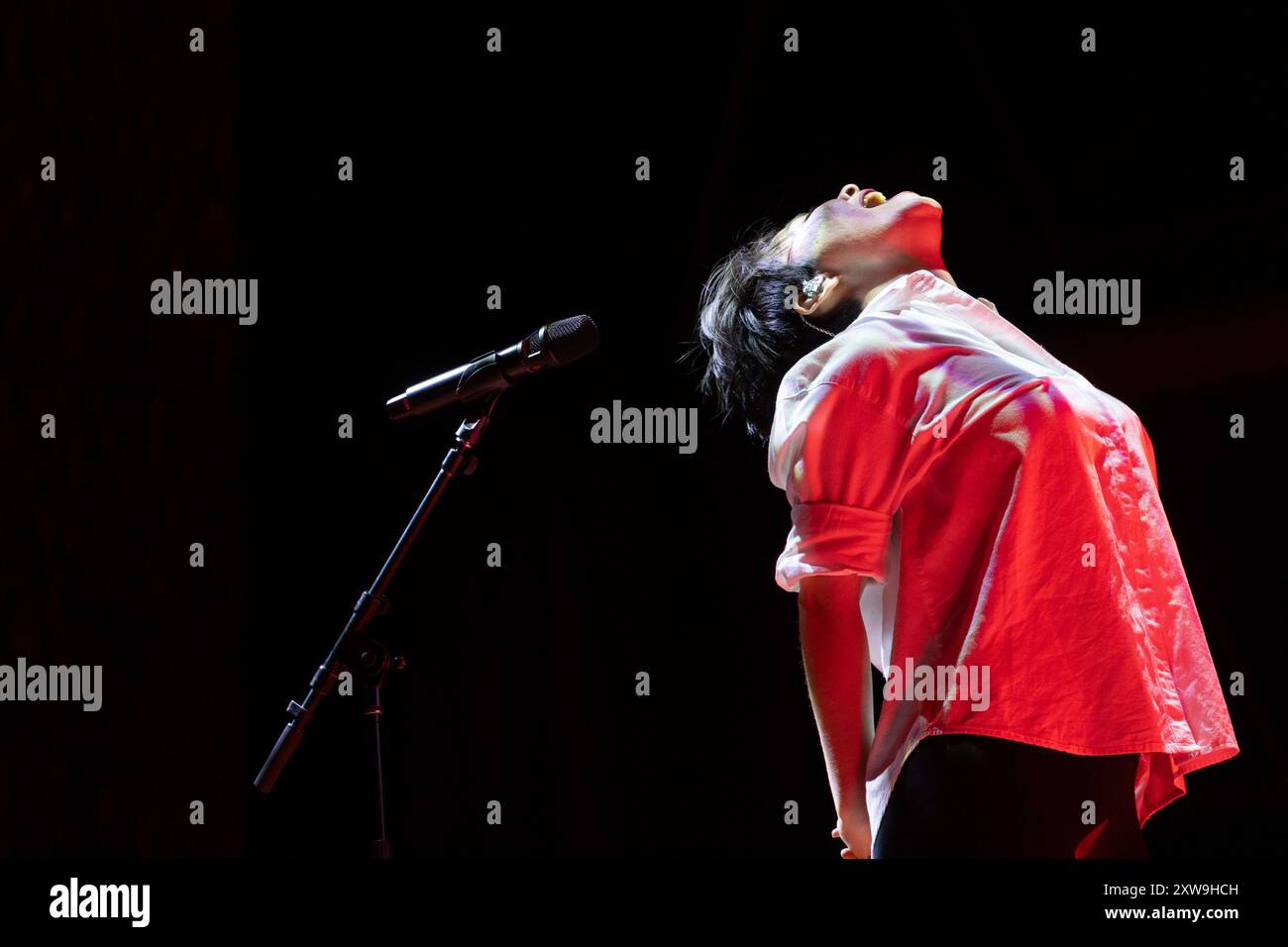 London, UK. Sunday August 18, 2024. Mitski headlines on the East Stage ...