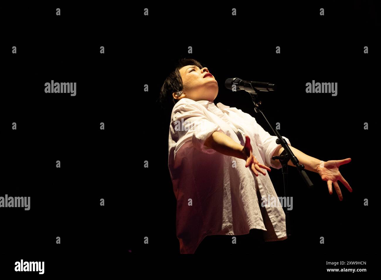 London, UK. Sunday August 18, 2024. Mitski headlines on the East Stage ...