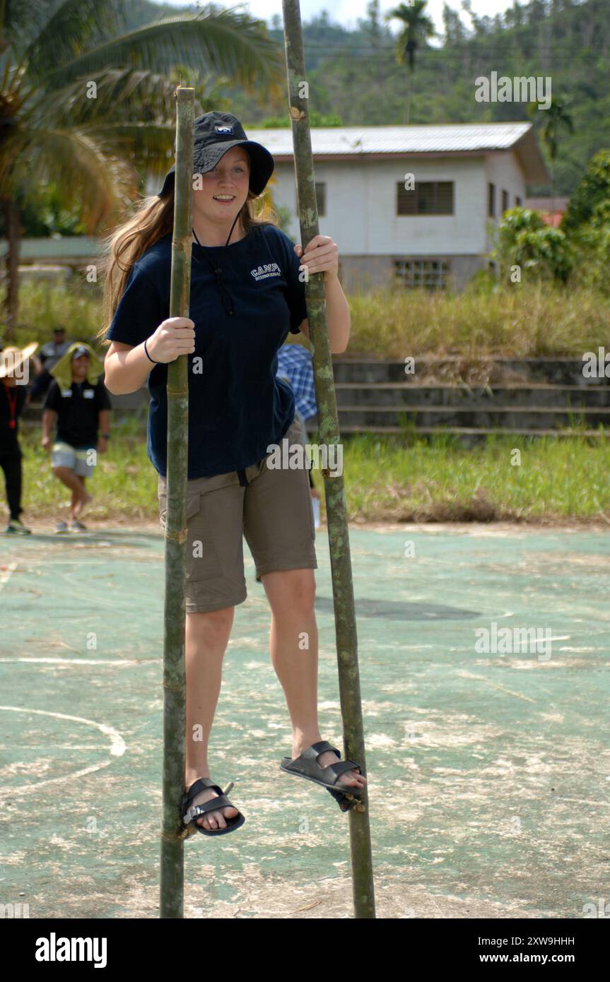 Stilt races ar local festival, Bongkud, Ranau, Sabah, Malaysia Stock ...