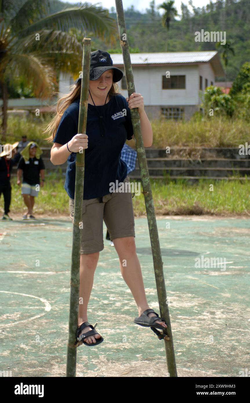 Stilt races ar local festival, Bongkud, Ranau, Sabah, Malaysia Stock ...