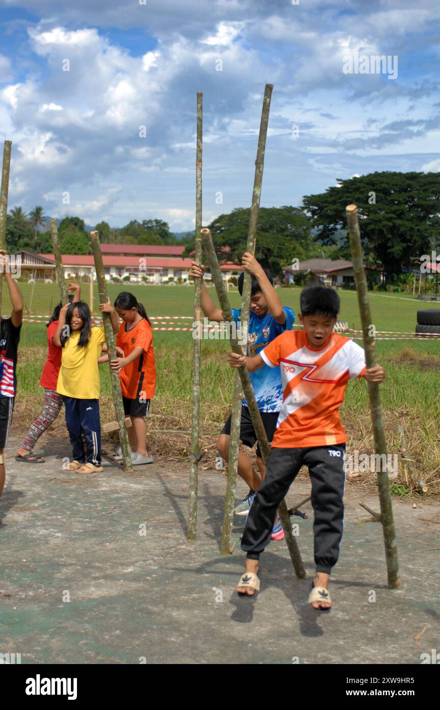 Stilt races ar local festival, Bongkud, Ranau, Sabah, Malaysia Stock ...