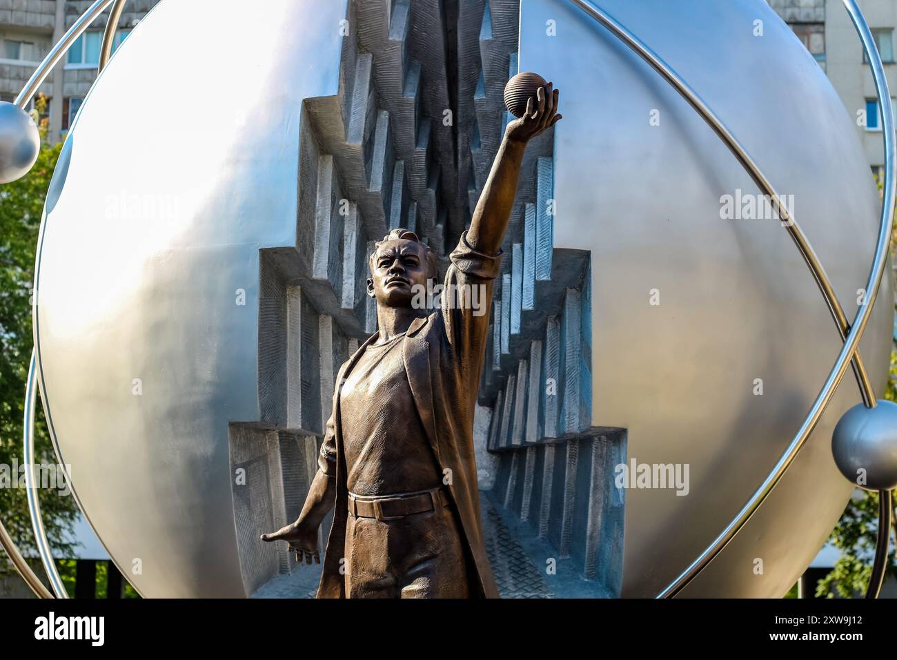 Obninsk, Russia - July 2016: Monument to the Pioneers of Nuclear Energy ...