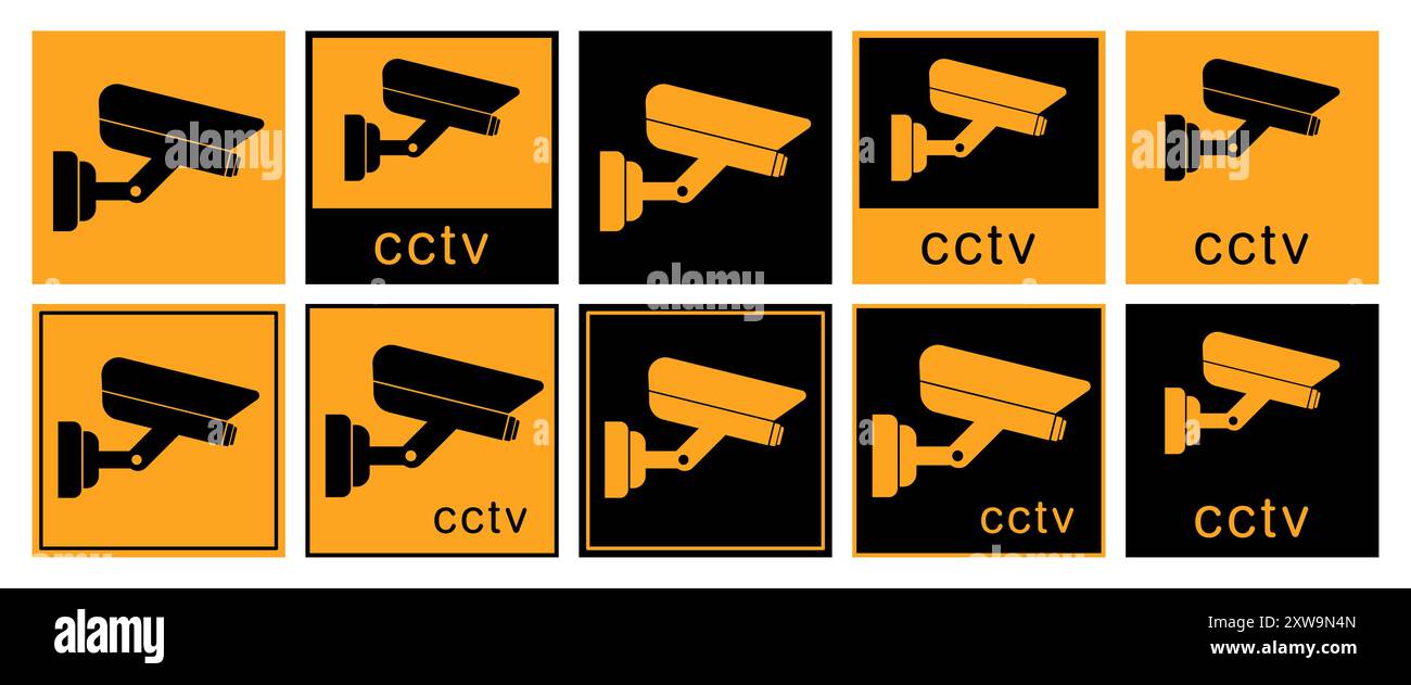 CCTV camera in operation sign and symbol. Vector illustration Stock ...