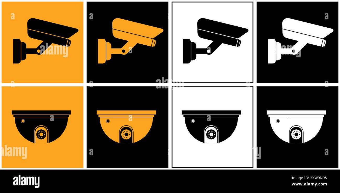 Cctv security system in operation sign Stock Vector Images - Alamy