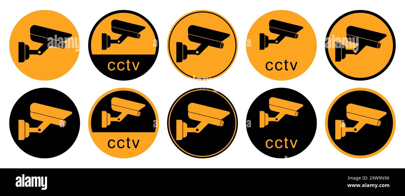 CCTV camera in operation sign and symbol. Vector illustration Stock ...