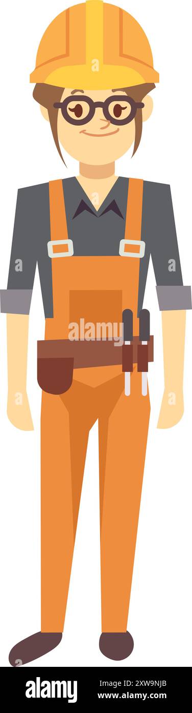 Confident architect in construction Stock Vector Images - Alamy