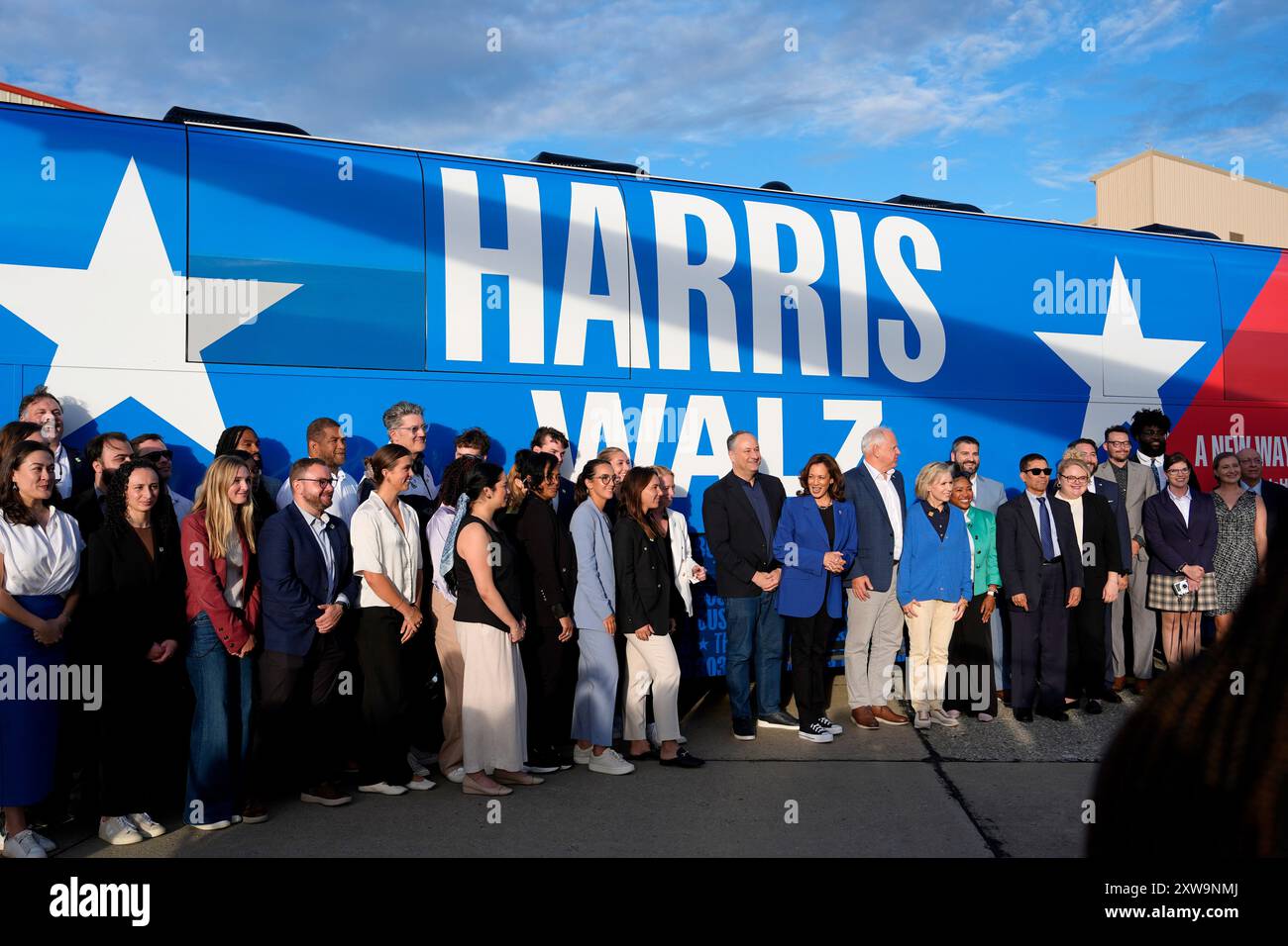 Second Gentleman Doug Emhoff, center to right, Democratic presidential ...
