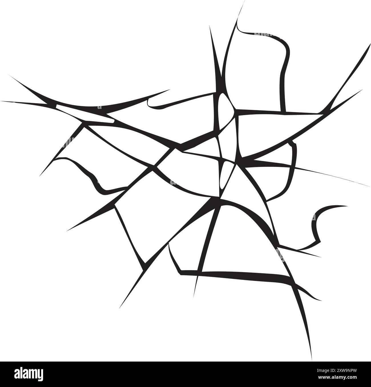 Black fractures. Glass or ice cracks. Shattered surface Stock Vector ...