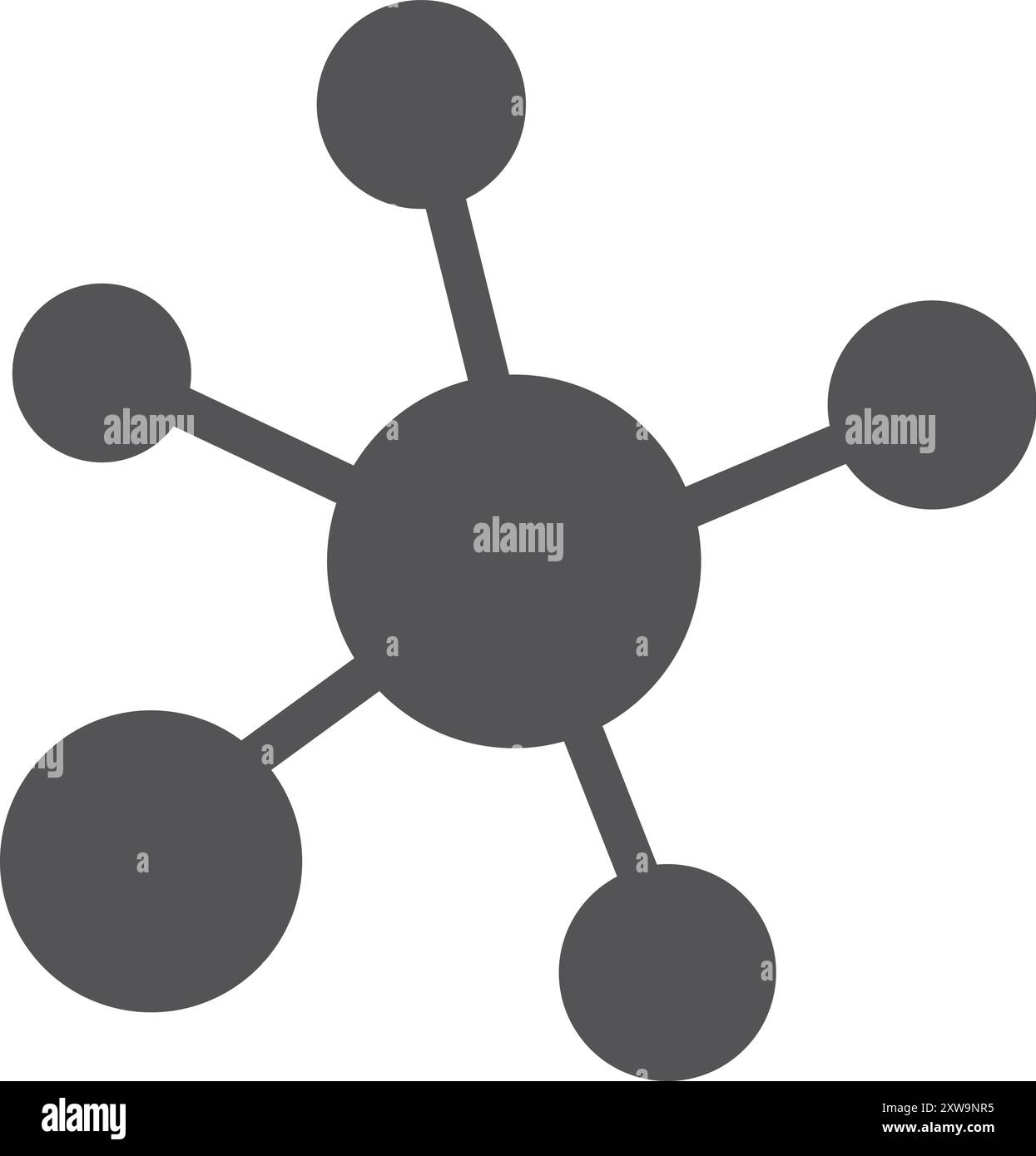 Science symbol. Chemical connections. Black molecule icon Stock Vector ...