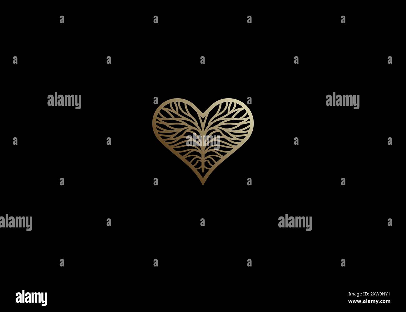 Logo Love shape and Root, Minimalist, Modern, Logo Line, editable color ...