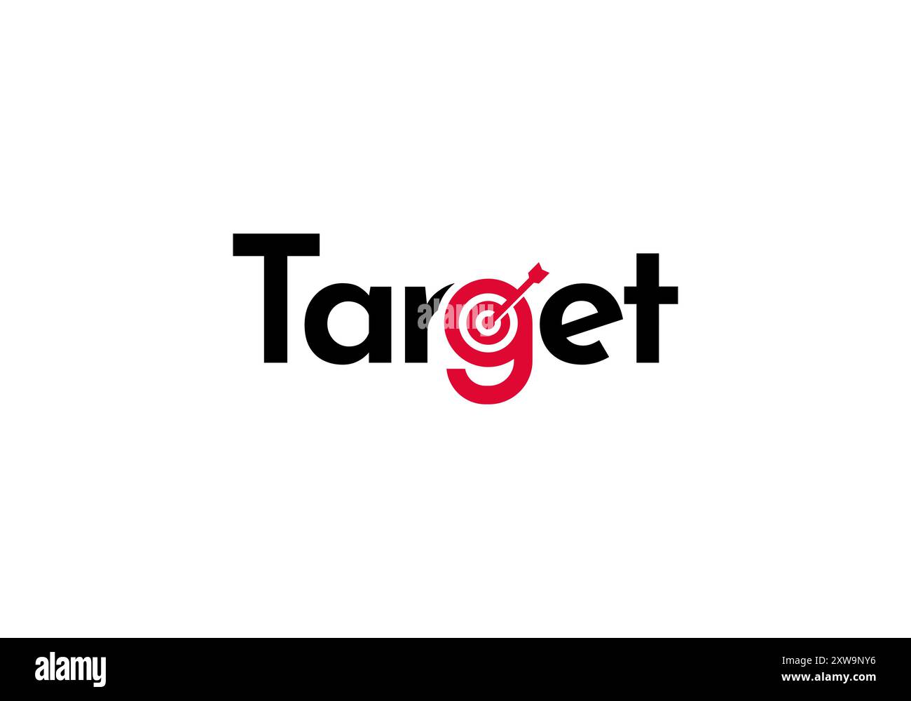 Logo Text Target with Target symbol in letter g, Minimalist and Modern ...
