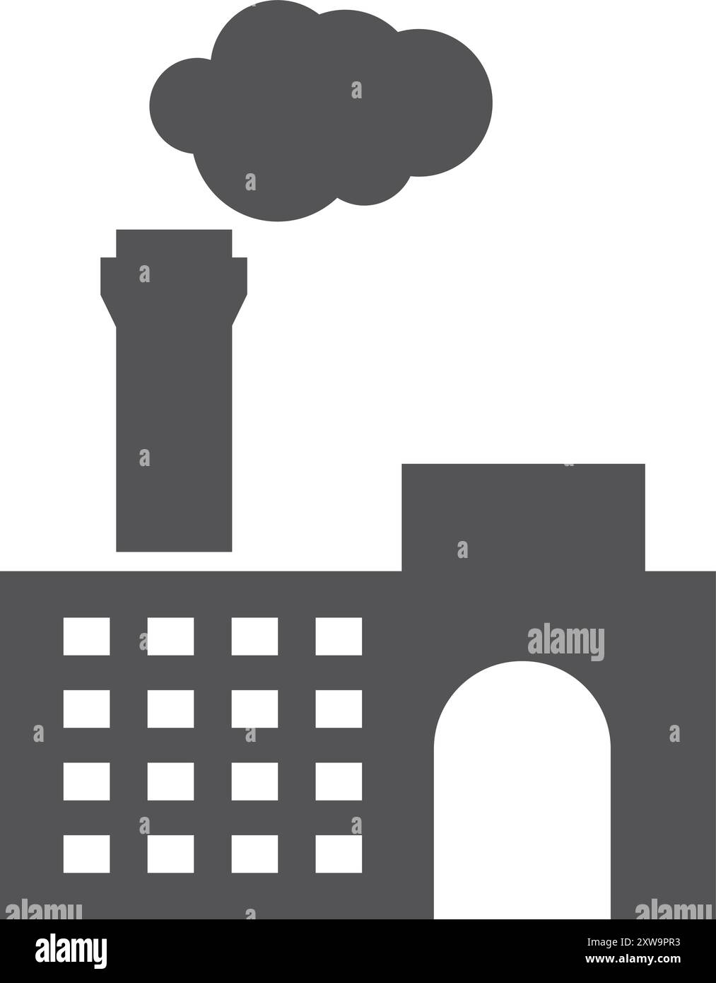 Manufacturing plant black icon. Production warehouse symbol Stock ...