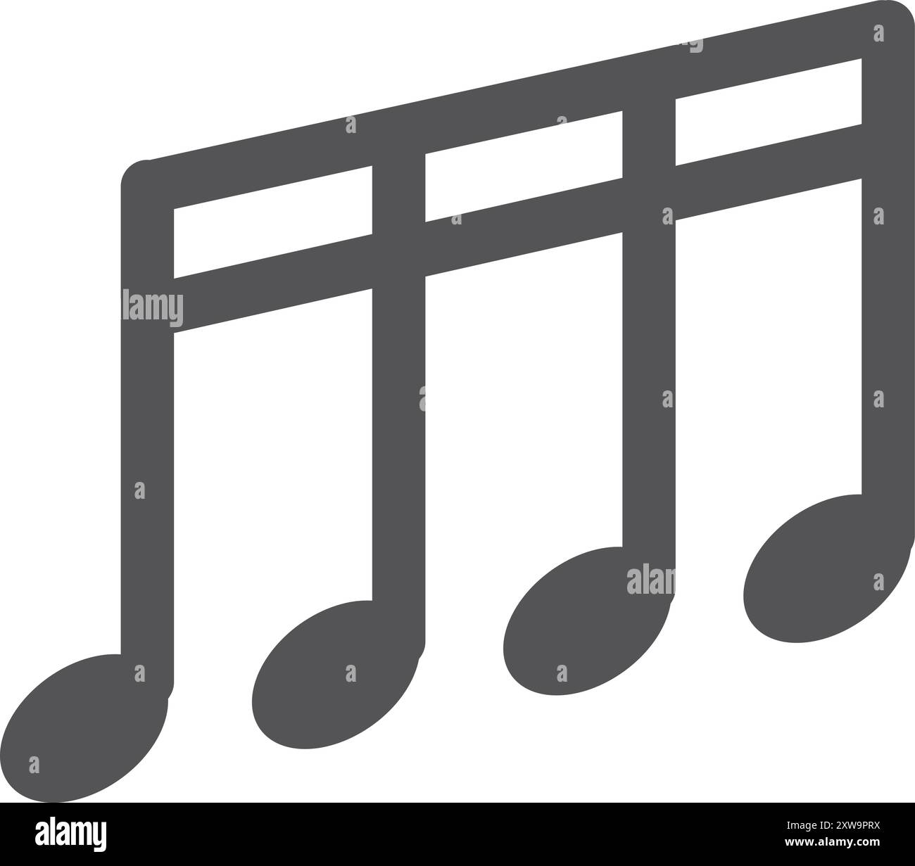 Semiquaver note icon. Black music sound symbol Stock Vector Image & Art ...