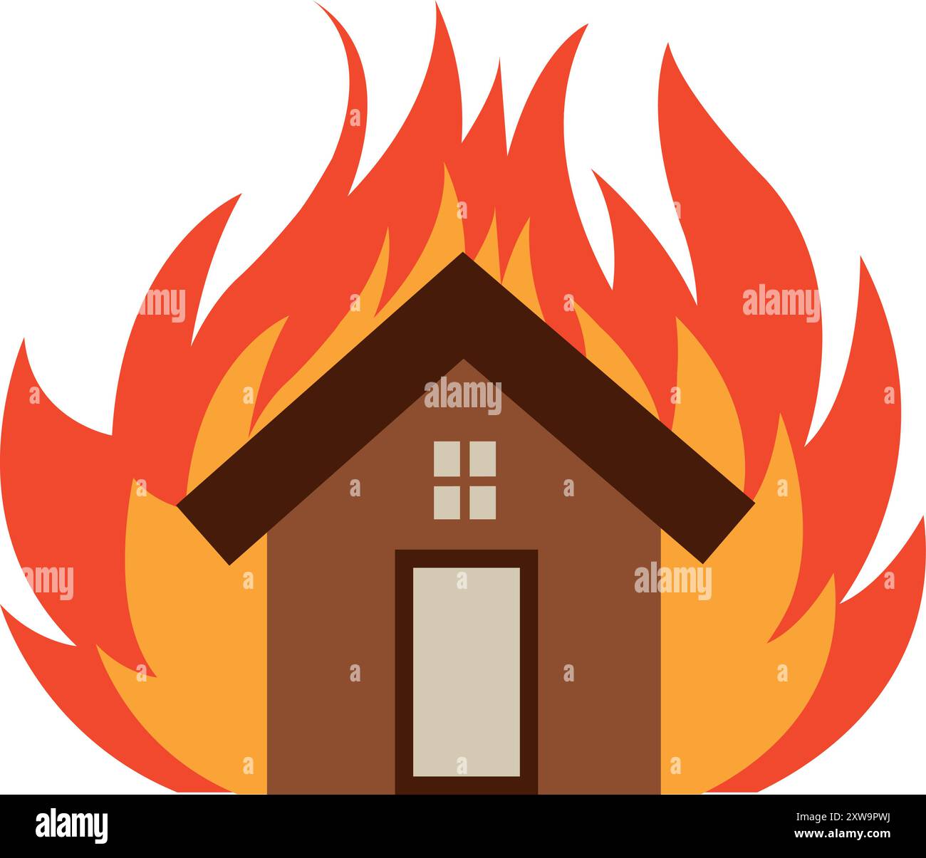 House burning. Emergency color icon. Blaze damage Stock Vector Image ...
