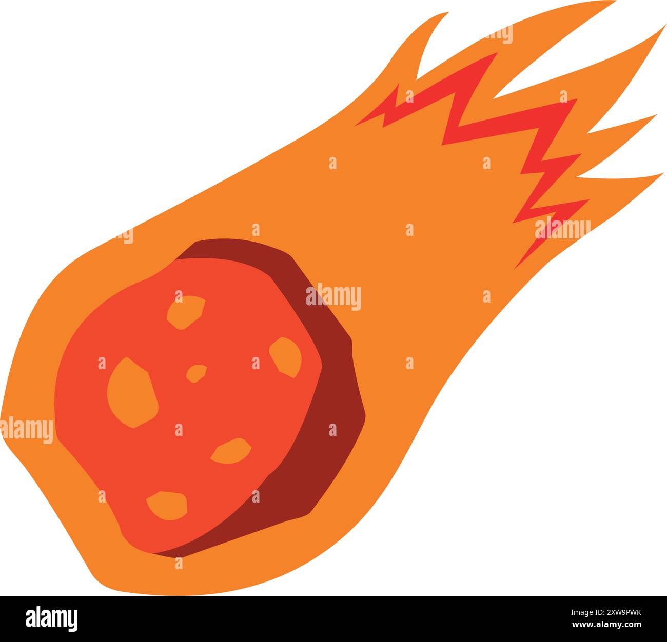 Falling meteorite color icon. Space disaster symbol Stock Vector Image ...