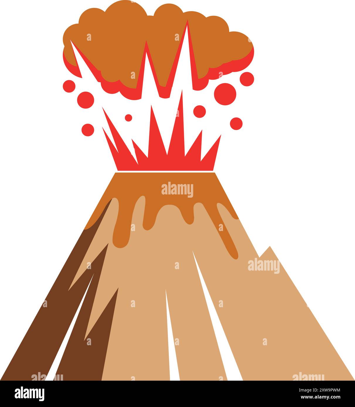 Volcanic eruption color icon. Mountain crater magma explosion Stock Vector Image & Art - Alamy