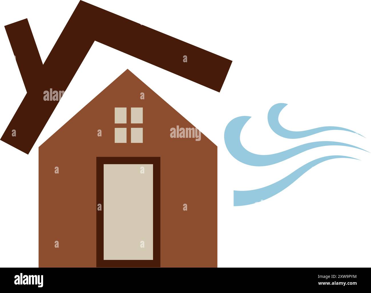 Hurricane windy rain house Cut Out Stock Images & Pictures - Alamy