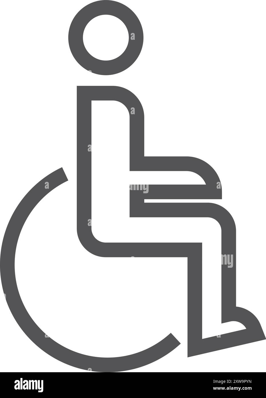 Disabled line icon. Person in wheelchair black symbol Stock Vector ...