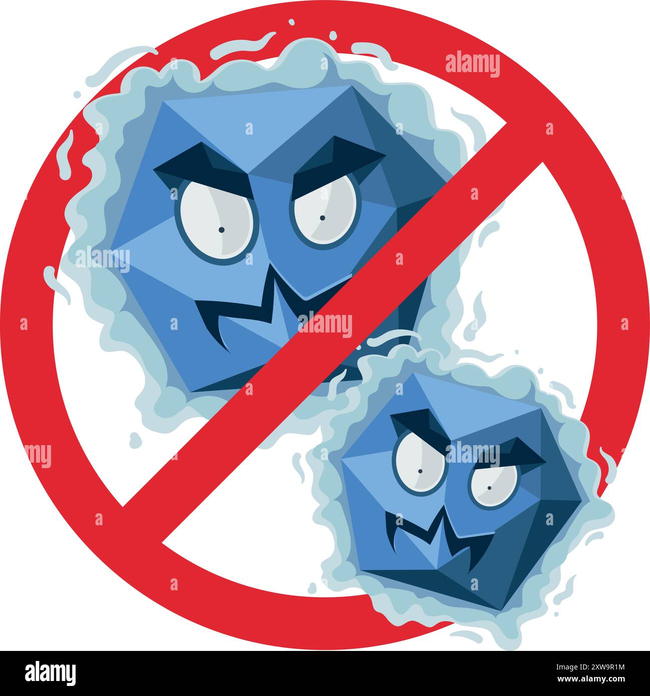 Anti bacteria sign. Germ forbidden cartoon symbol Stock Vector Image ...