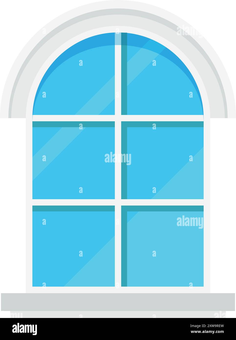 Modern Window Frame Plastic White Facade Element Stock Vector Image