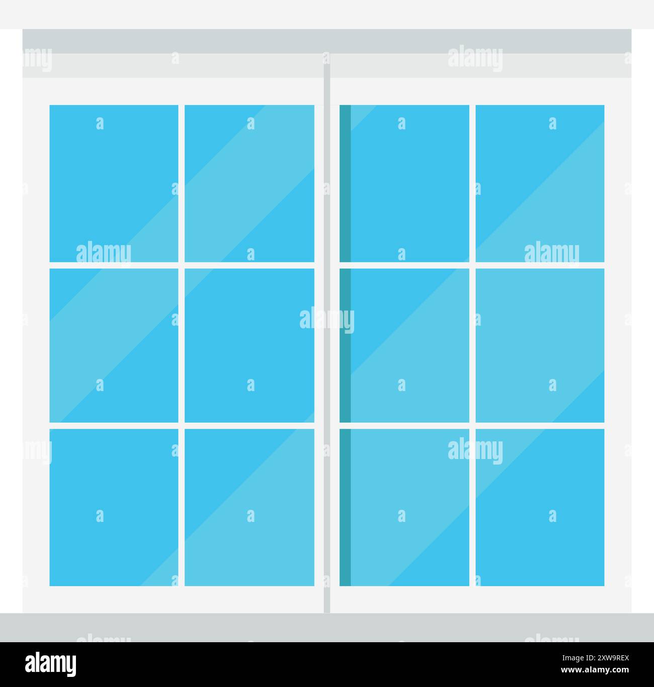 Cartoon window with glossy glass. Exterior building element Stock ...