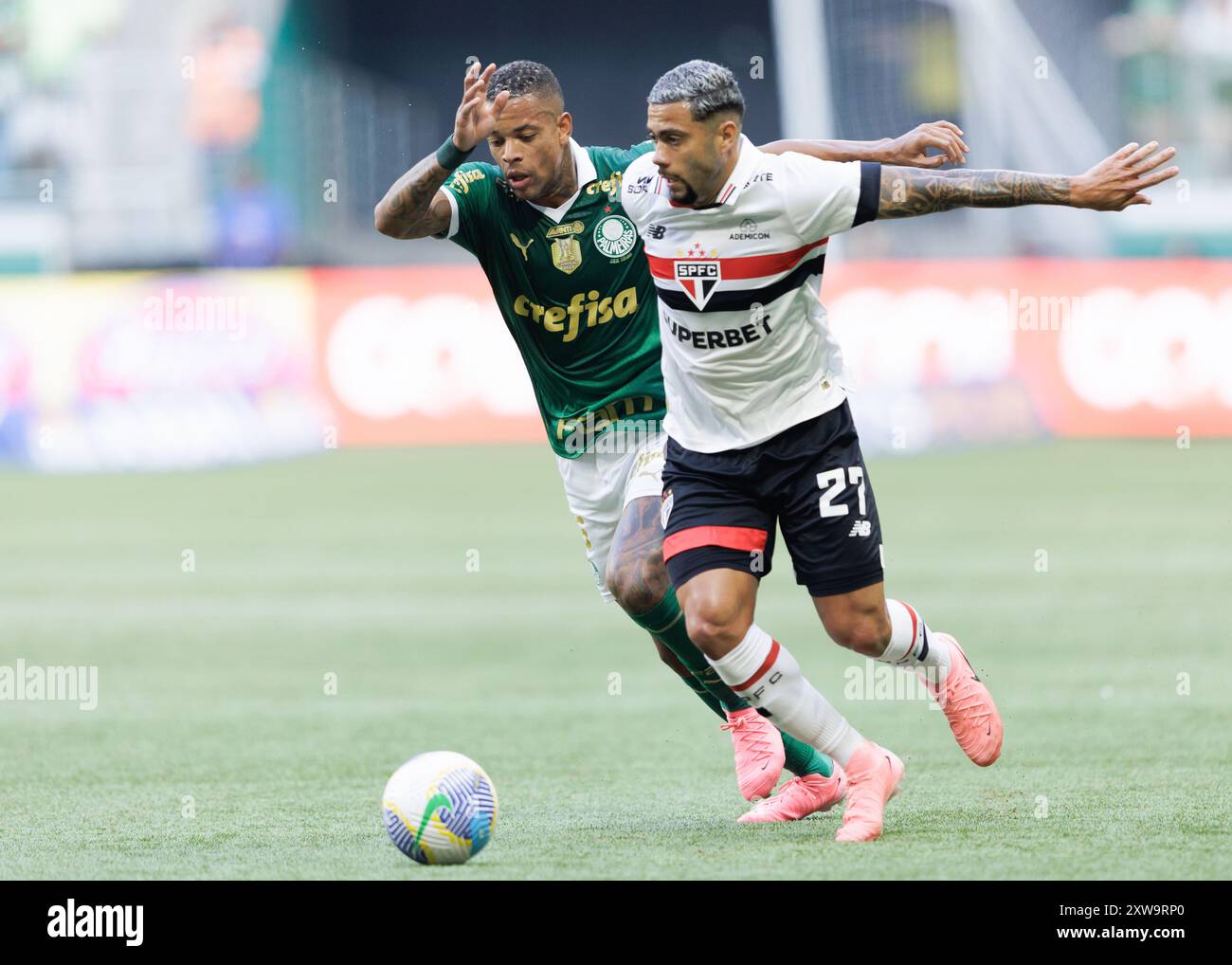 Sao Paulo, Brazil. 18th August, 2024. Soccer Football - Brazilian Championship – Palmeiras v São ...