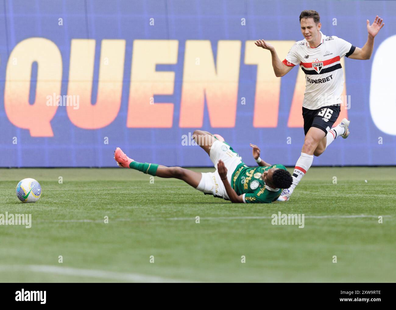 Sao Paulo, Brazil. 18th August, 2024. Soccer Football - Brazilian Championship – Palmeiras v São ...