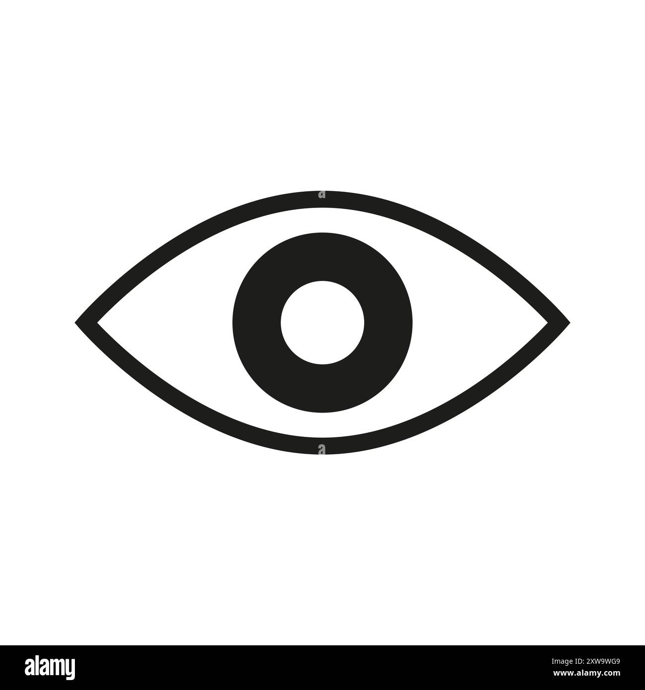 Black eye icon. Bold outline detail. Minimalist vector illustration ...