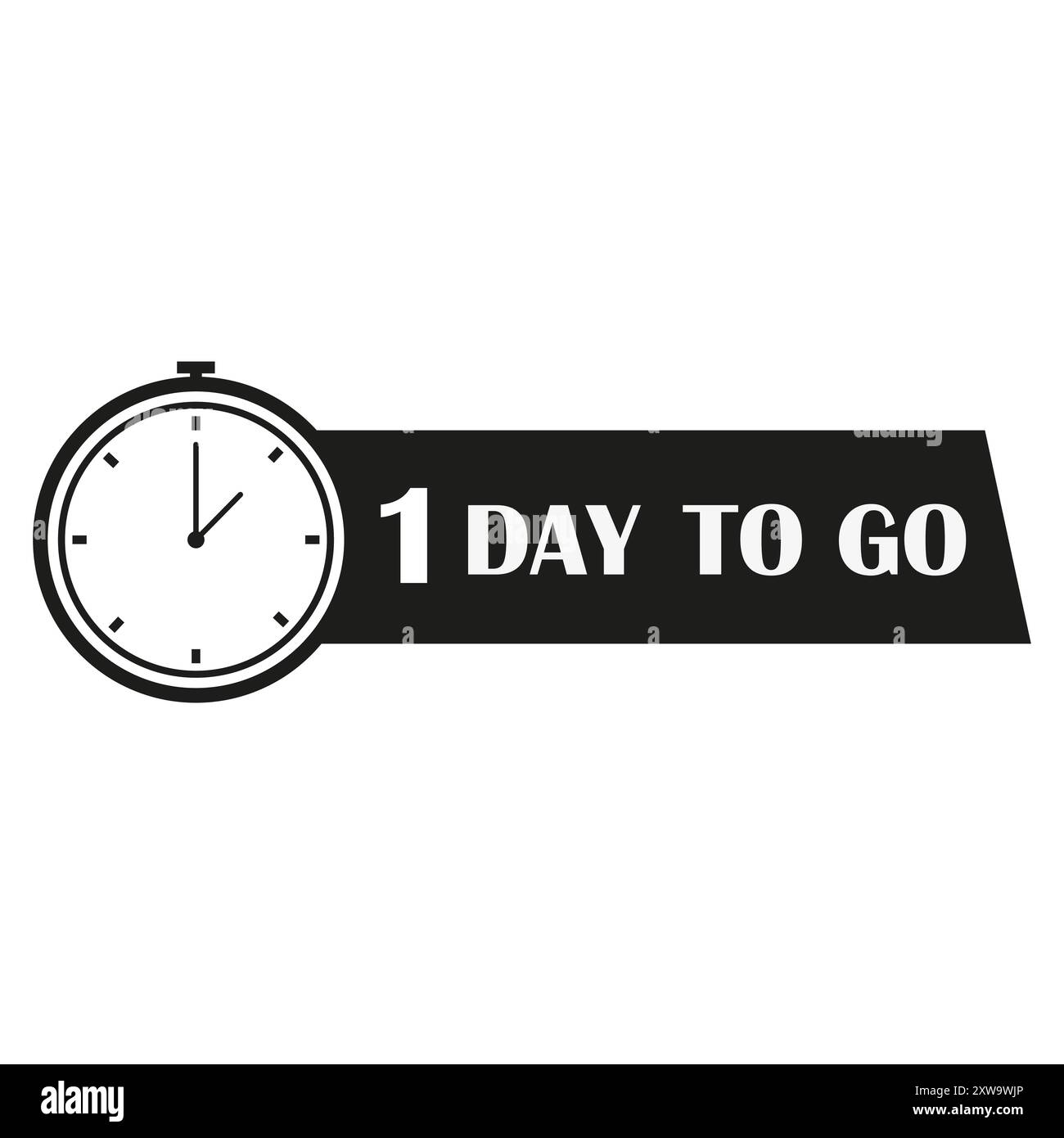 Countdown timer icon. 1 day to go. One day remaining. Vector illustration Stock Vector Image ...