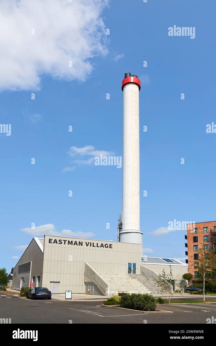 The Kodak chimney at the centre of the Eastman Village housing ...