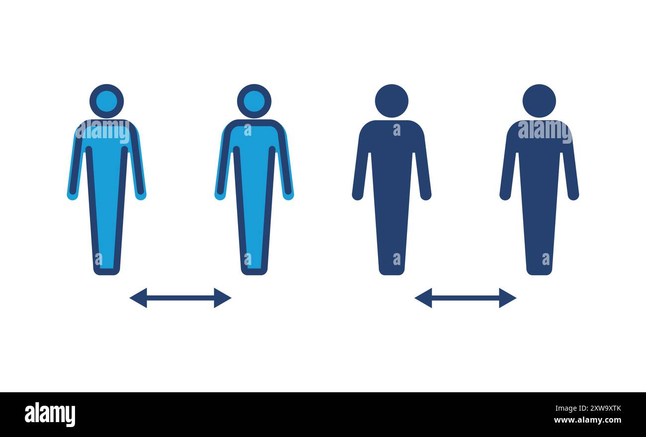 Social distance icon vector. social distancing icon. self quarantine ...