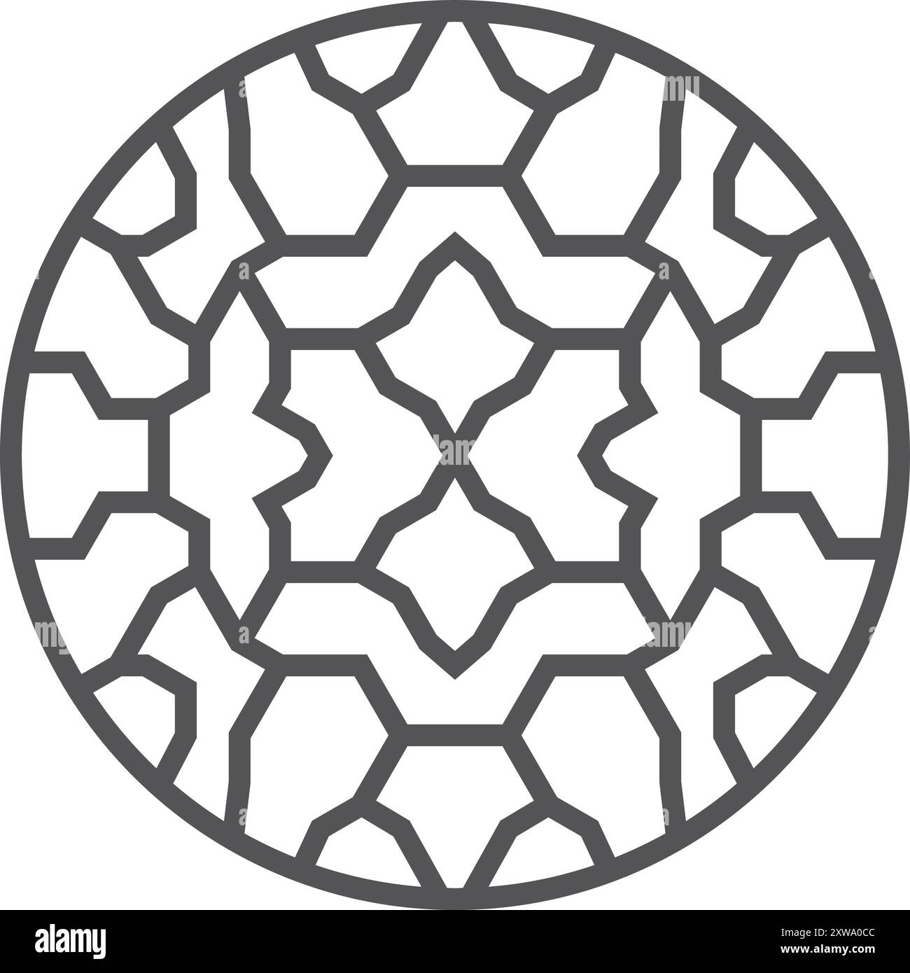 Stylized round ornament. Decorative eastern line motif Stock Vector ...