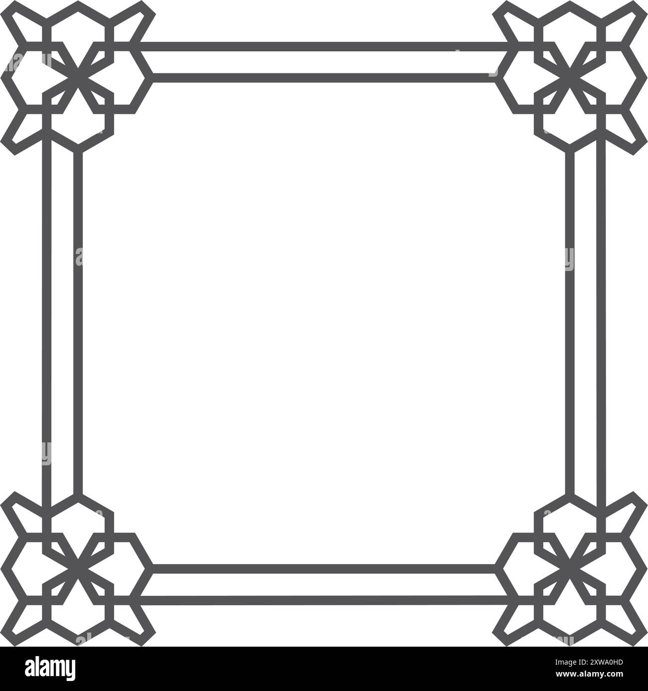 Square frame. Geometric linear border blank template Stock Vector Image ...