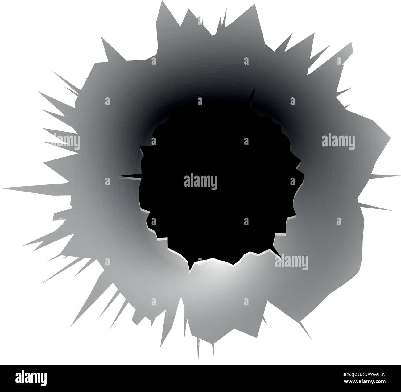 Bullet hole in white surface with realistic torn edges Stock Vector ...