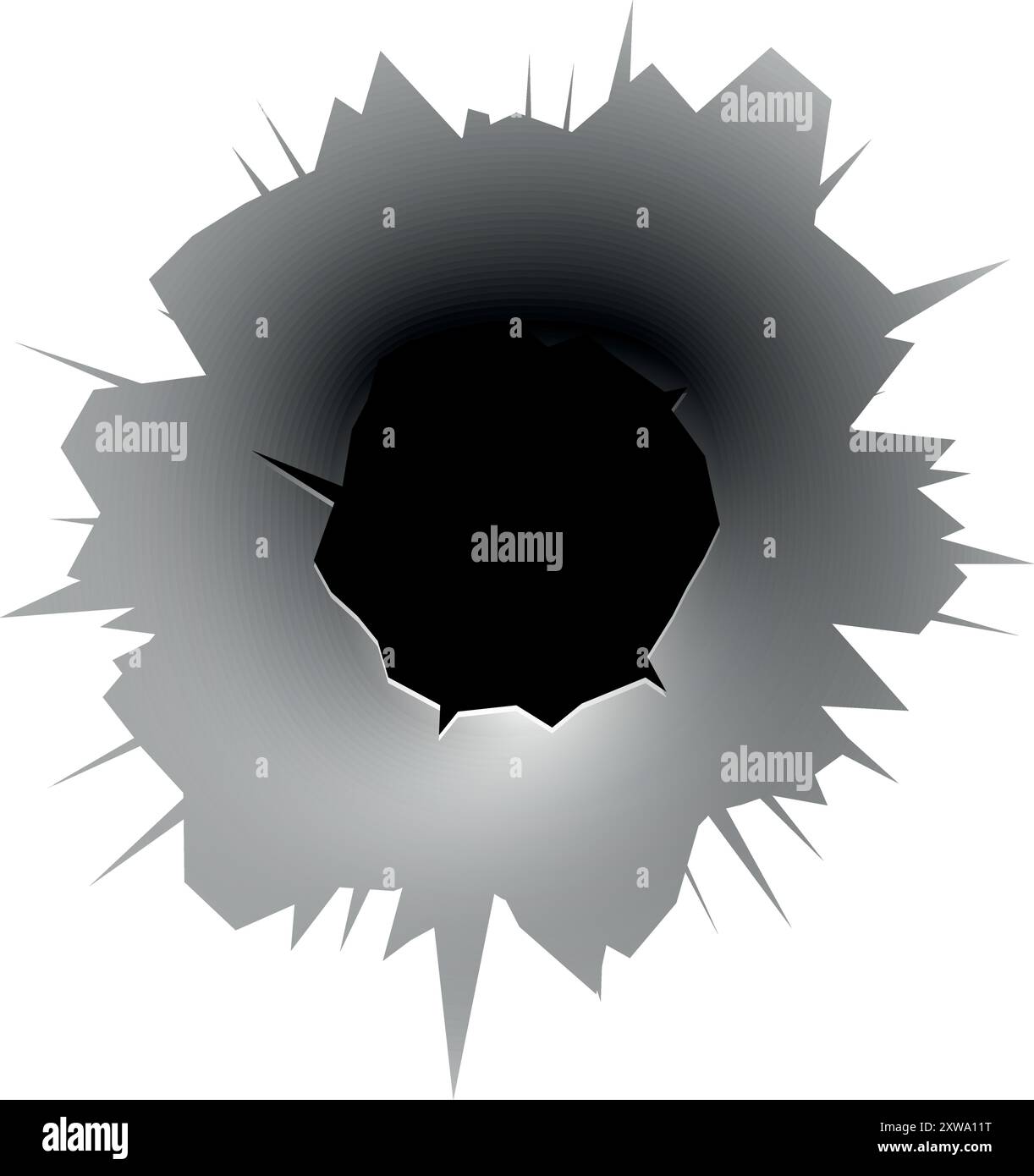 Bullet target hole. Realistic weapon crime damage Stock Vector Image ...