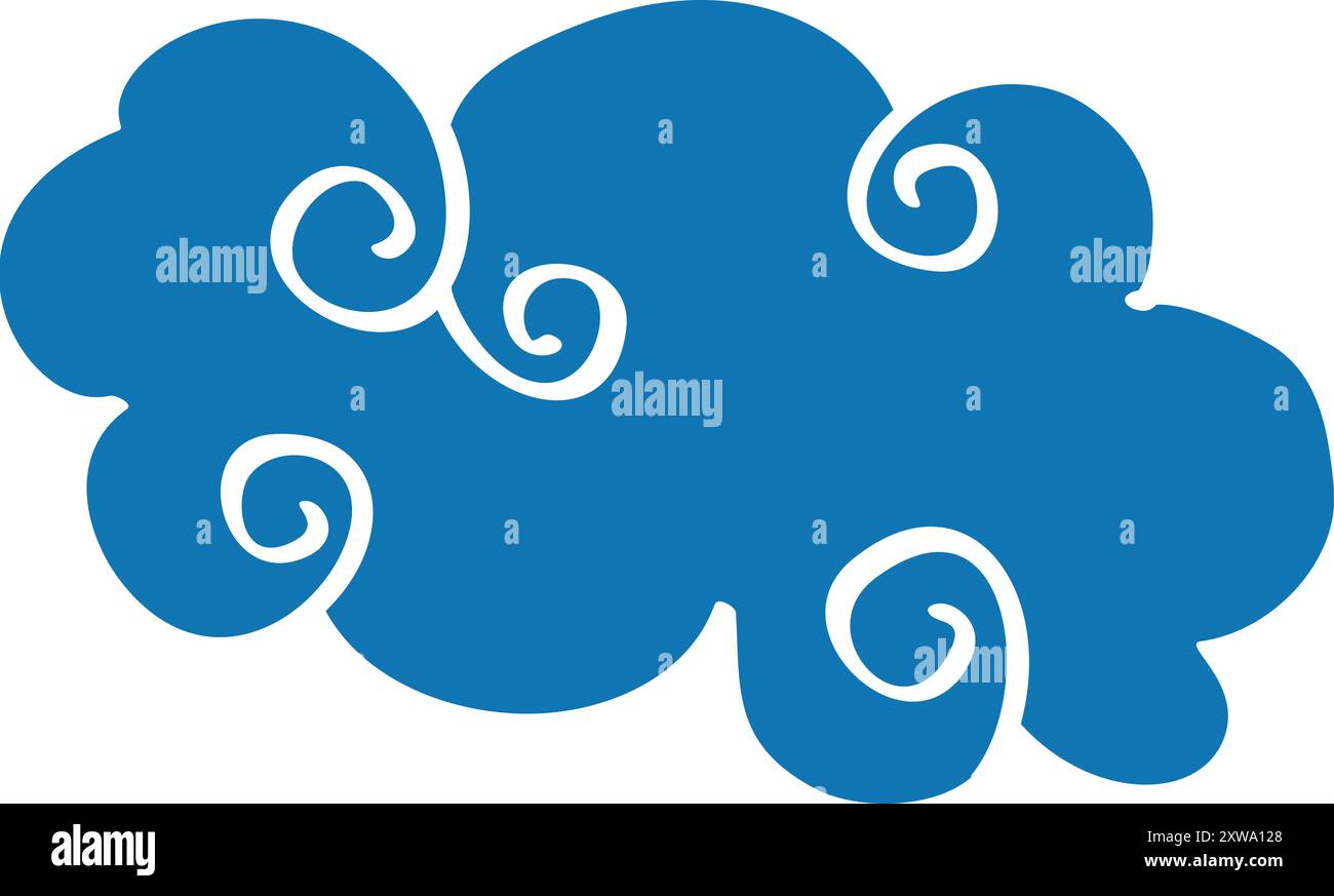 Blue cloud color icon. Stylized sky element Stock Vector Image & Art ...