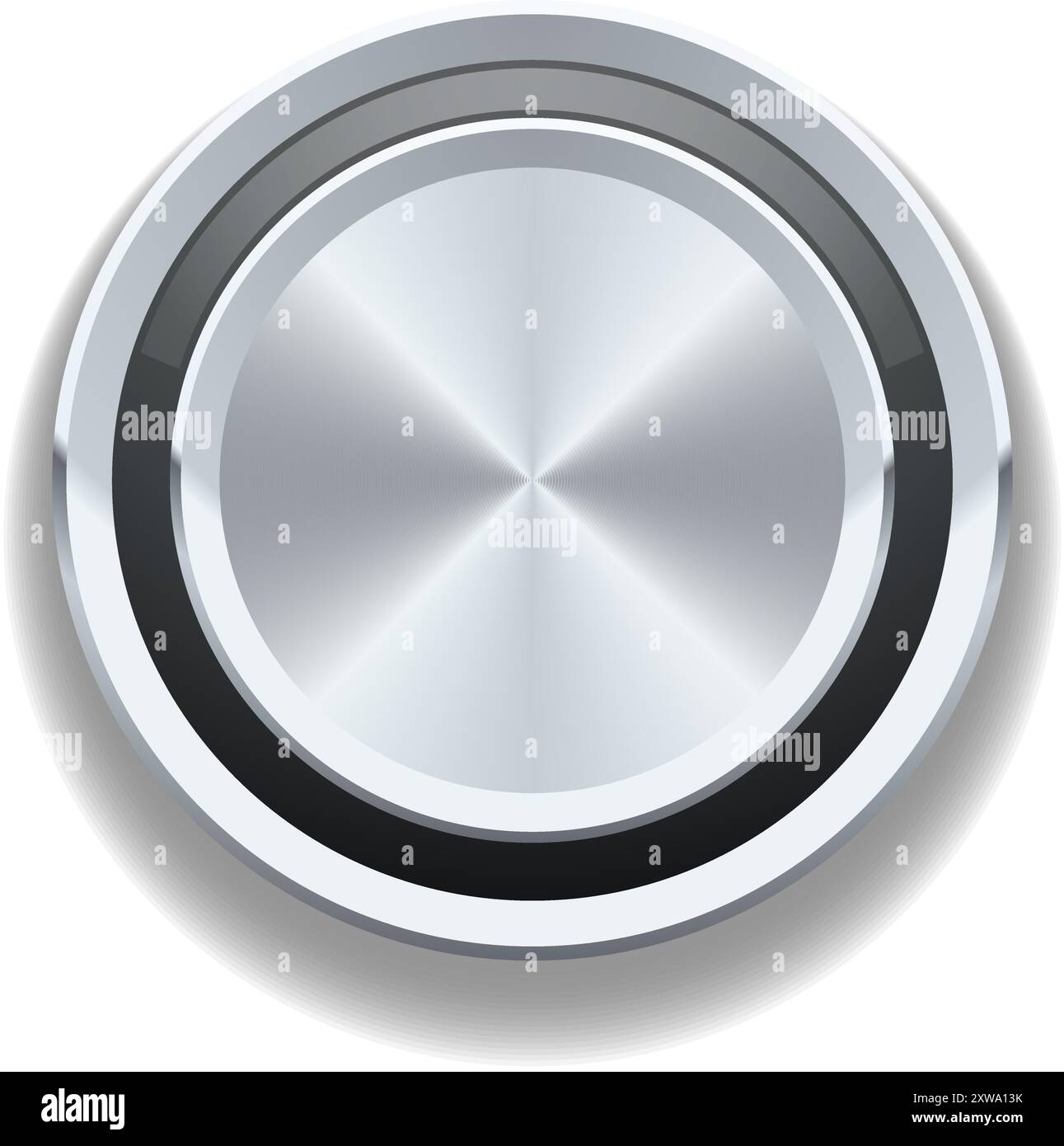 Chrome button mockup. Realistic volume tuner switch Stock Vector Image & Art - Alamy