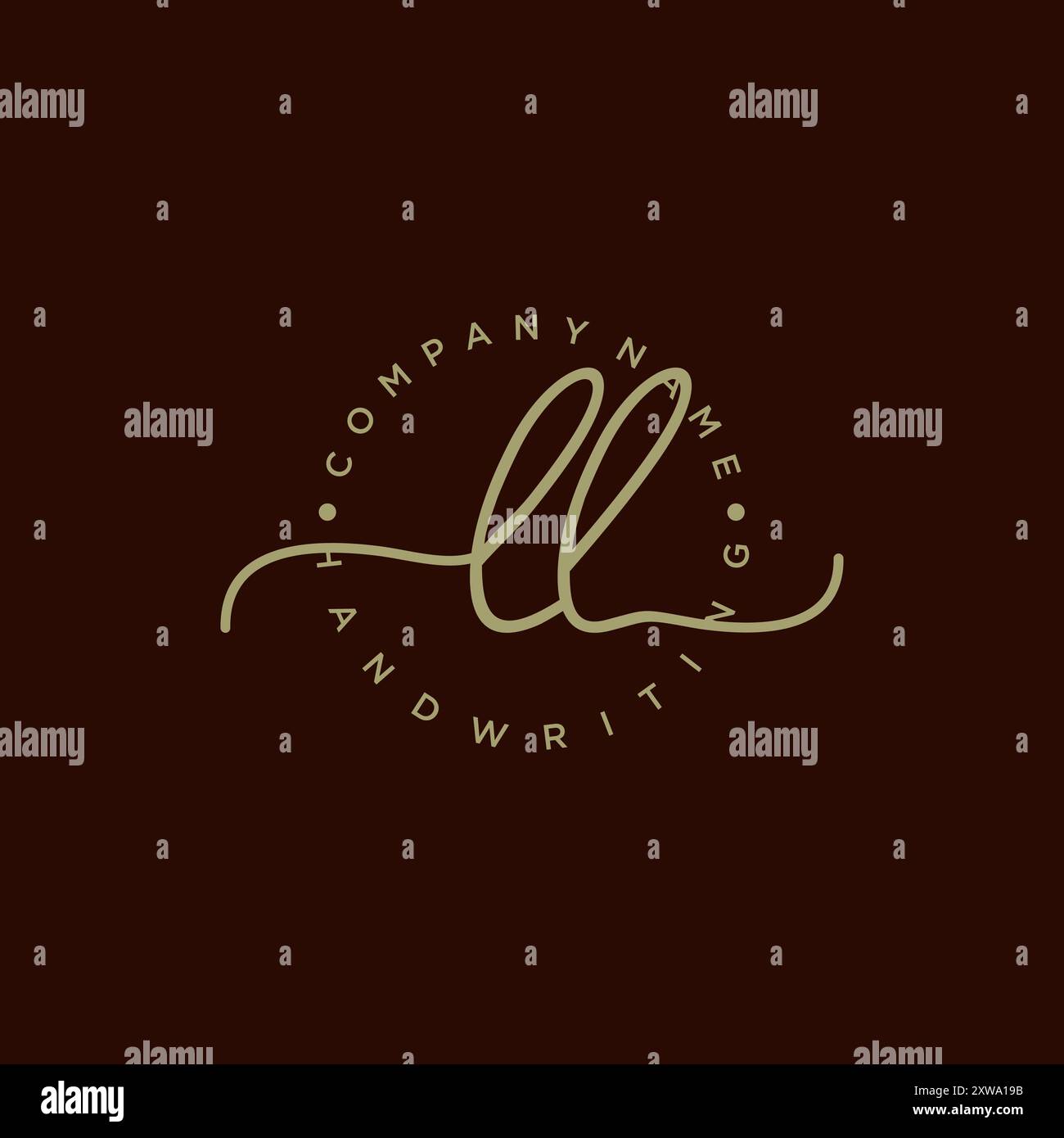 LL Initial Handwriting Logo Stock Vector Image & Art - Alamy