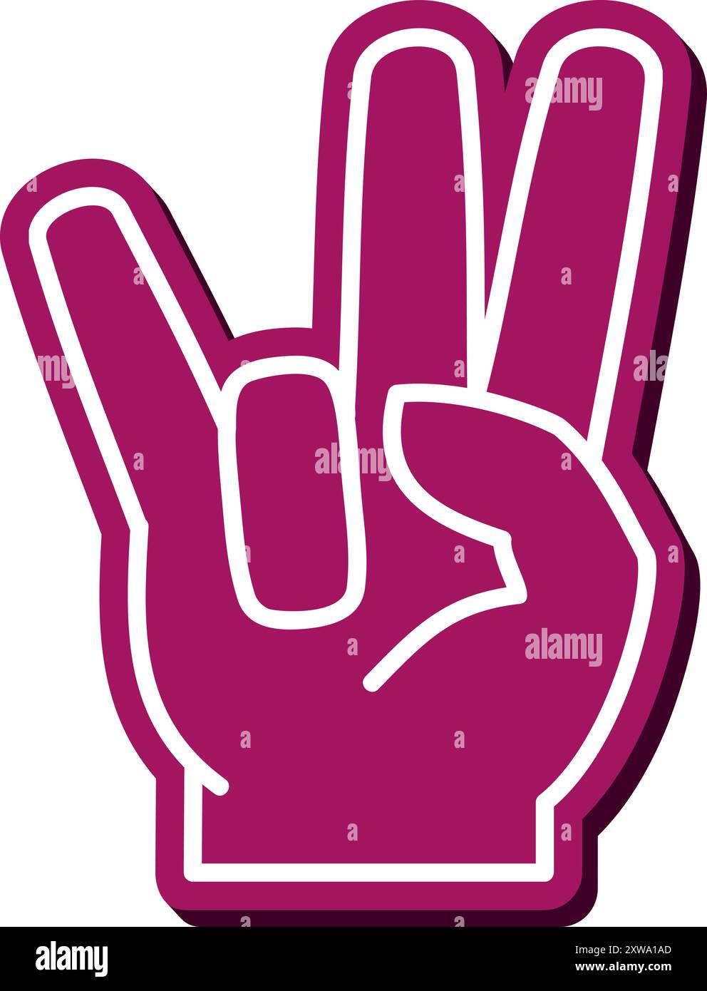 Pink foam hand. Sport fan fingers symbol Stock Vector Image & Art - Alamy