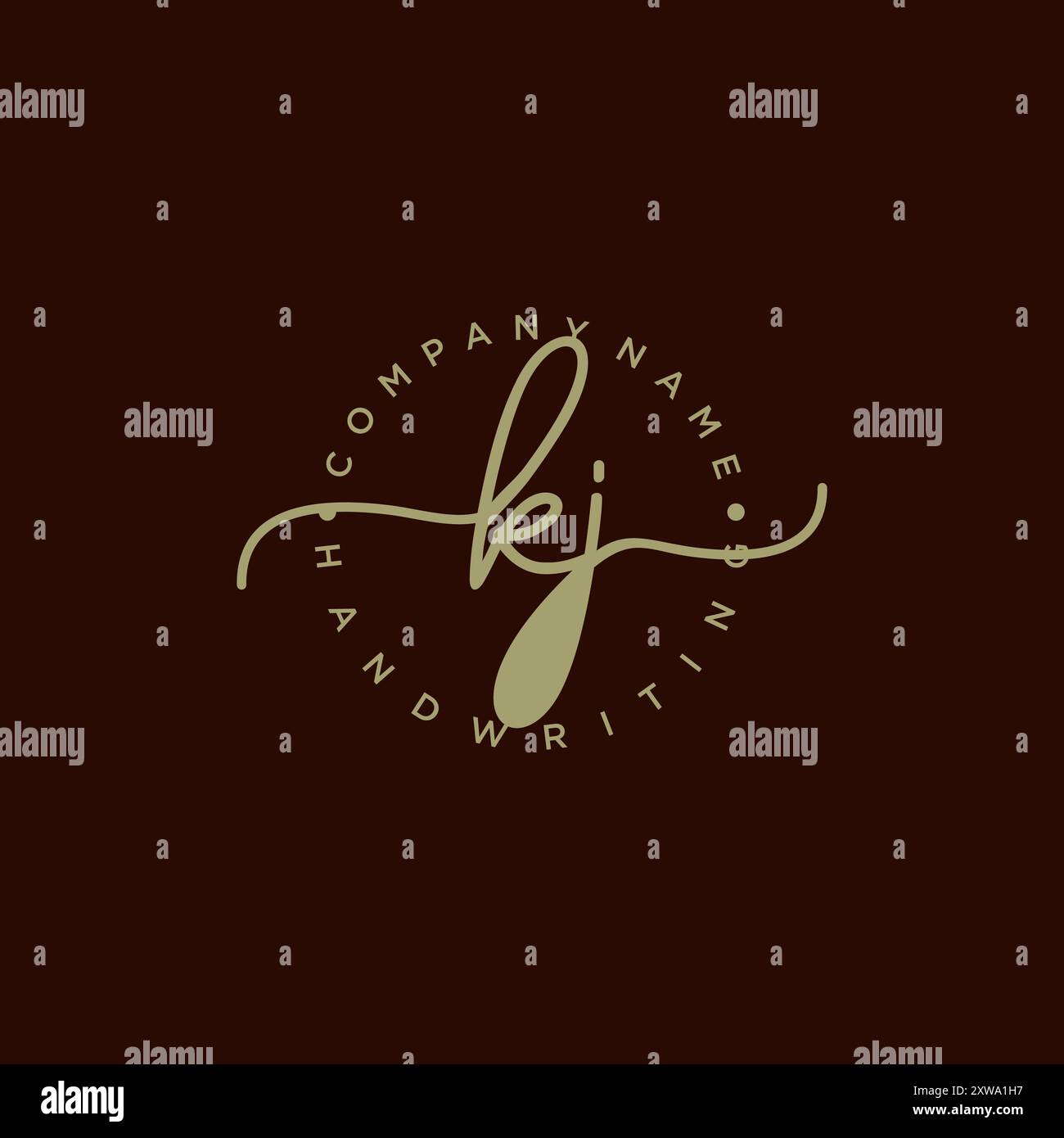 KJ Initial Handwriting Logo Stock Vector Image & Art - Alamy