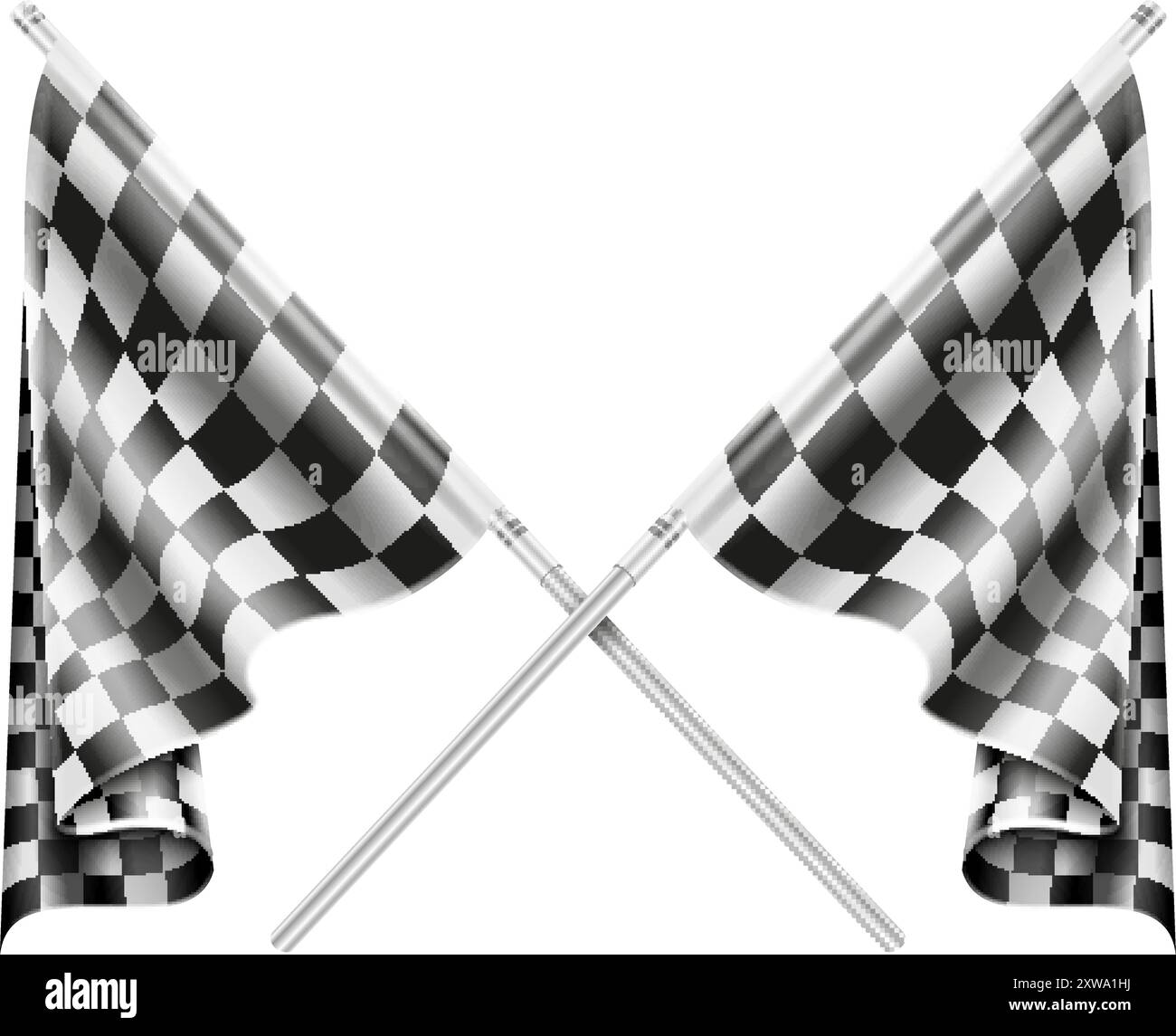 Crossed racing pattern flags. Realistic rally victory Stock Vector ...
