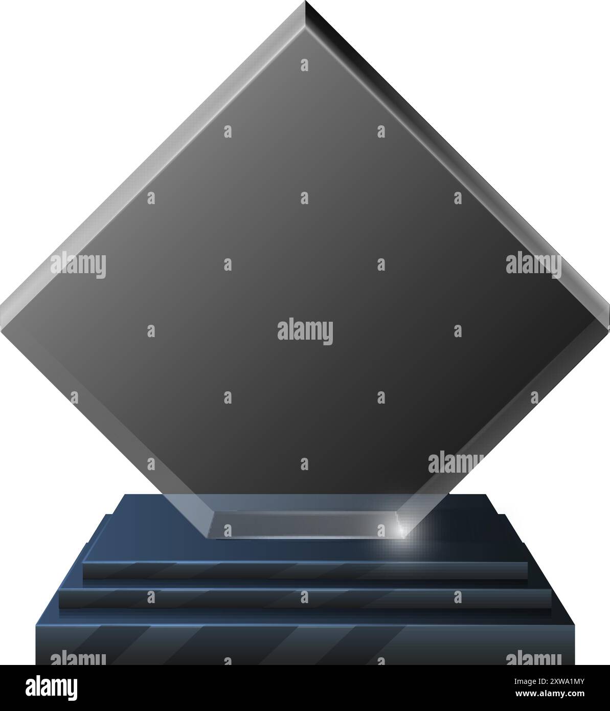 Glass prize mockup. Realistic blank honor award Stock Vector Image ...