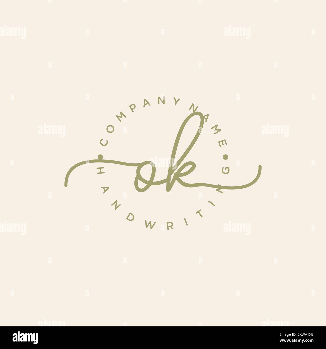 OK Initial Handwriting Logo Stock Vector Image & Art - Alamy
