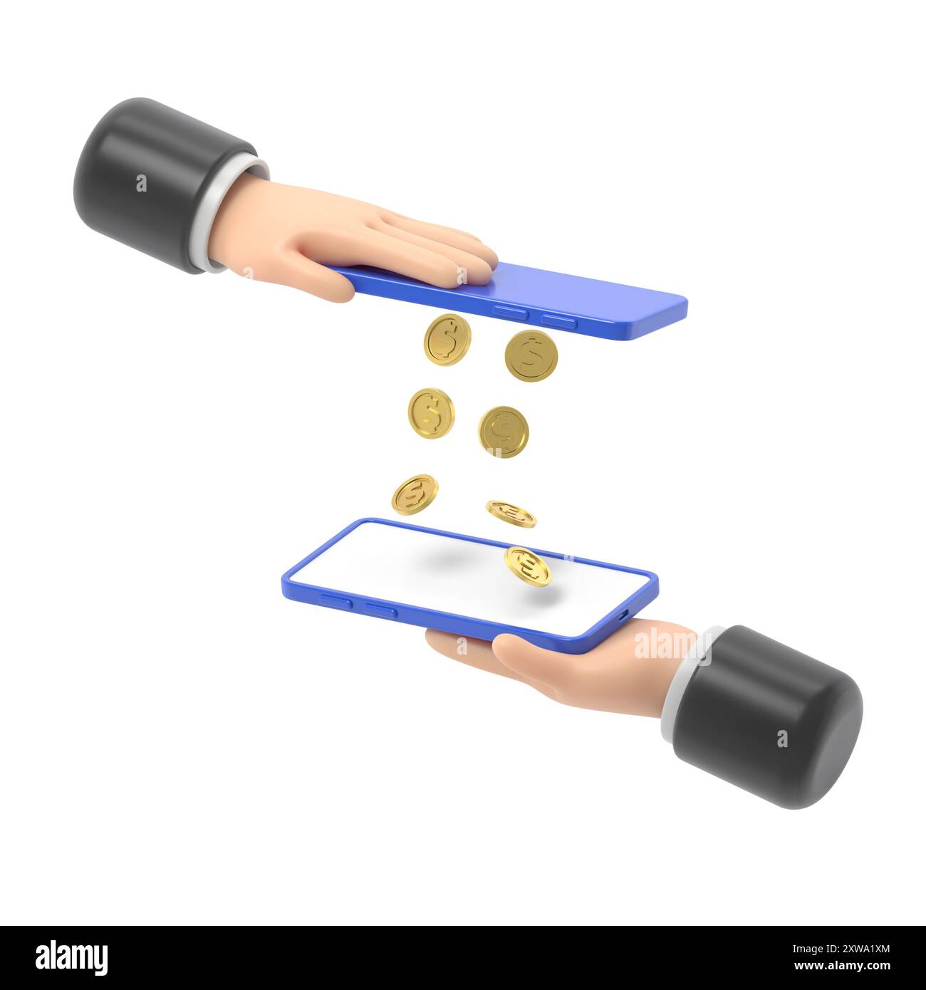 Mobile payment money transfer flat 3d isometry isometric financial ...