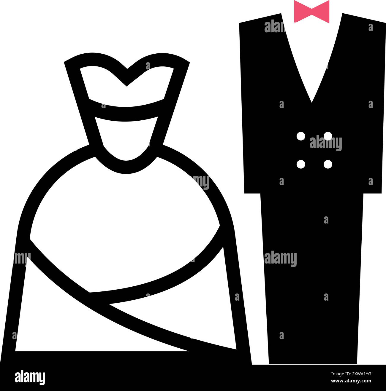 Bride and groom icon. Wedding symbol. Marriage sign Stock Vector Image ...