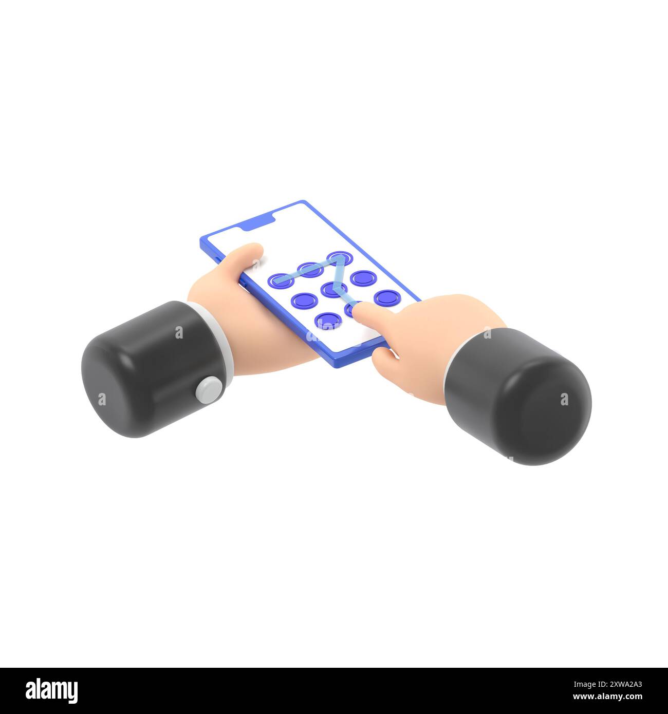 Unlock screen. Smartphone screen. Graphic pattern as a symbol of ...